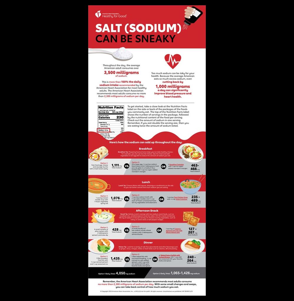 Sodium Can be Sneaky Infographic | American Heart Association