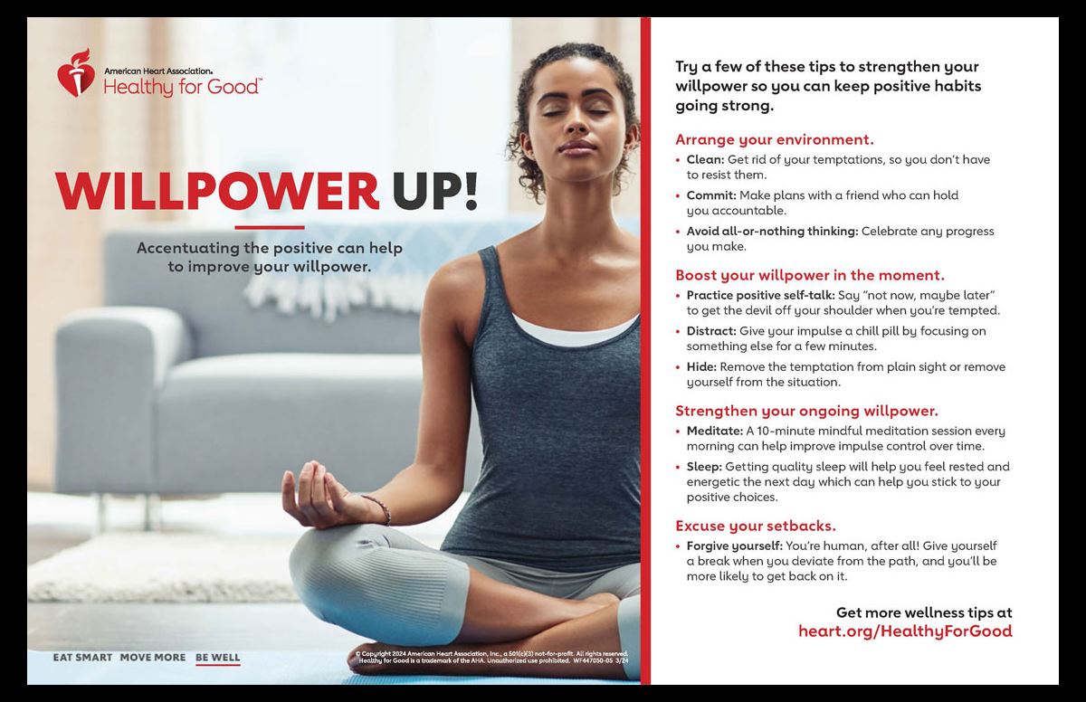 How to Strengthen Willpower Infographic | American Heart Association