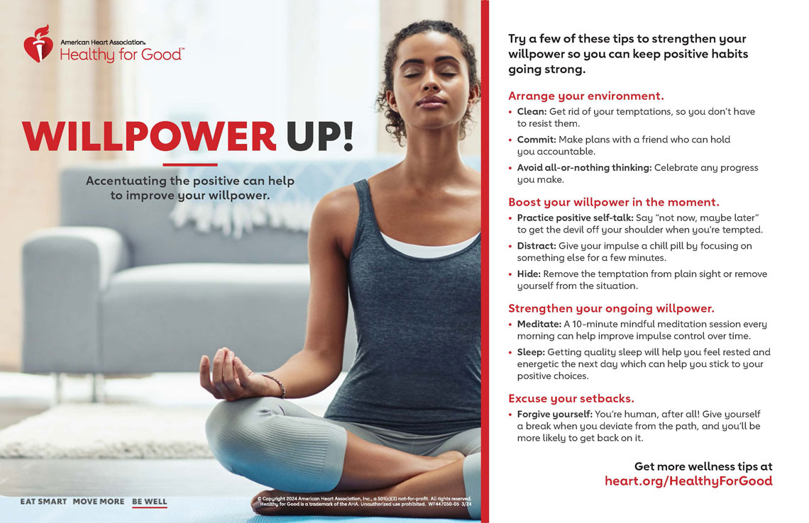 How to Strengthen Willpower Infographic | American Heart Association