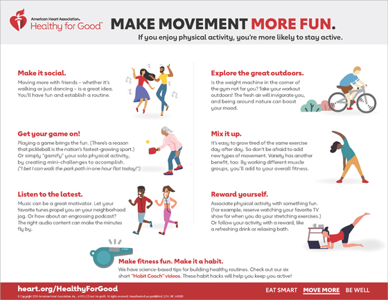 Make Movement More Fun Infographic | American Heart Association