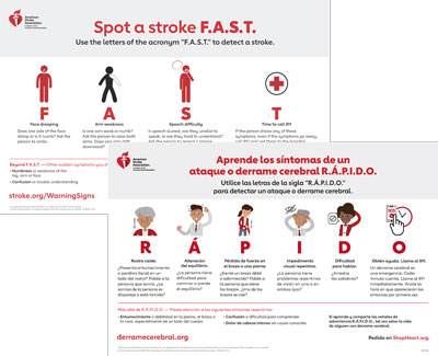 Spot a Stroke FAST/RAPIDO Bilingual Poster | American Heart Association