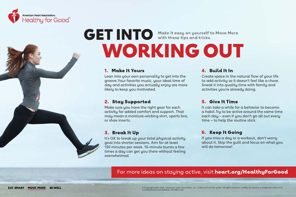 Get Into Working Out Infographic | American Heart Association